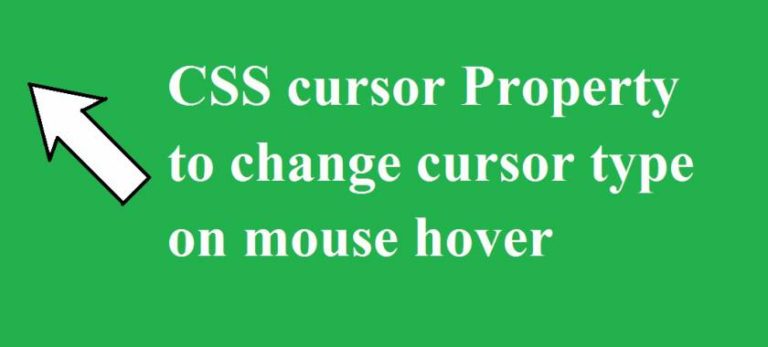 CSS Cursor Property To Change Cursor Type On Mouse Hover CodeSpeedy