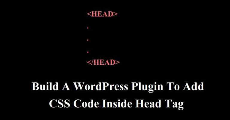 Build A WordPress Plugin To Add CSS Code Inside Head Tag - CodeSpeedy