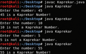 Find out if a number is Kaprekar or not in Java - CodeSpeedy