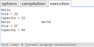 Difference between "size" and "capacity" in C++ in String - CodeSpeedy
