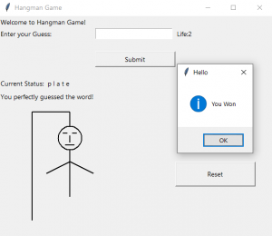 Hangman Game with GUI in Python using Tkinter - CodeSpeedy