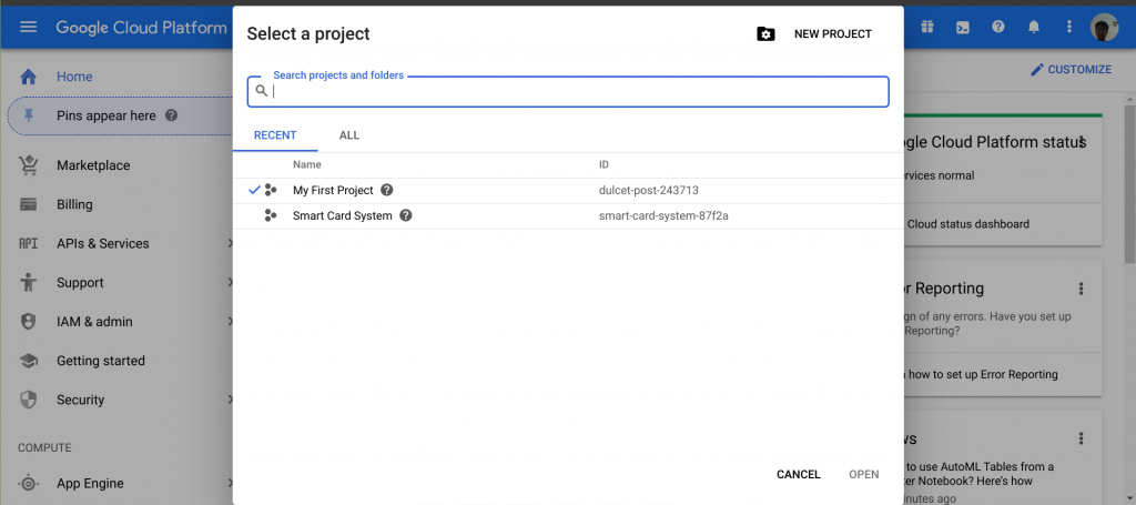 Setting up a Firebase database and connect it with Python Program