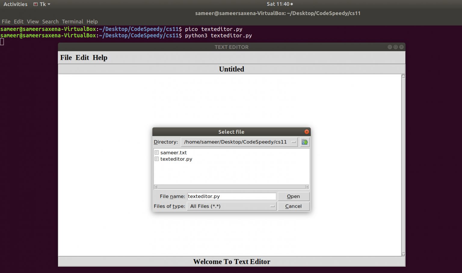 Create A Text Editor In Python CodeSpeedy
