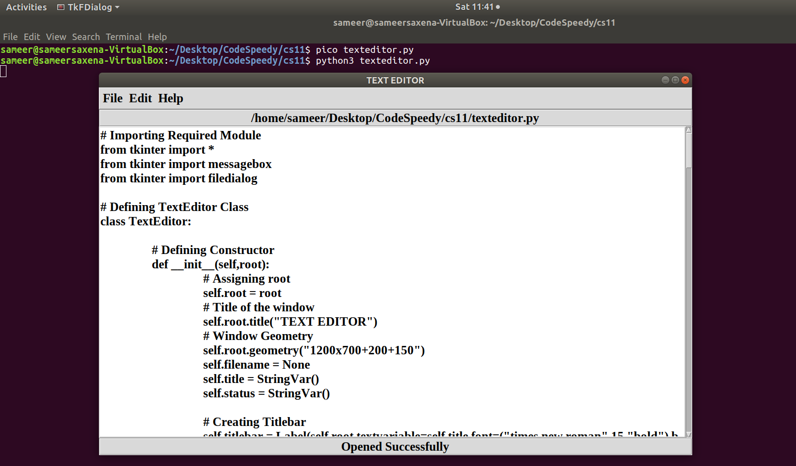 Create A Text Editor In Python CodeSpeedy