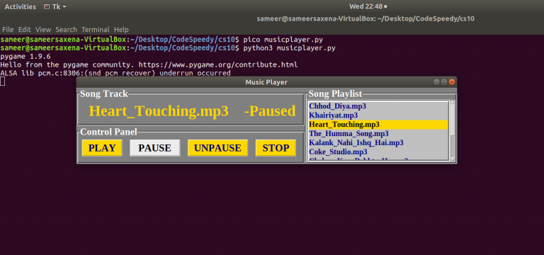 Build a Music Player in Python from Scratch - CodeSpeedy