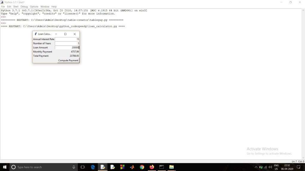 Loan Calculator In Python Using Tkinter Codespeedy