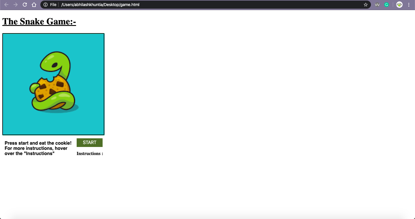 Make a Snake Game using HTML CSS and JavaScript -CodeSpeedy