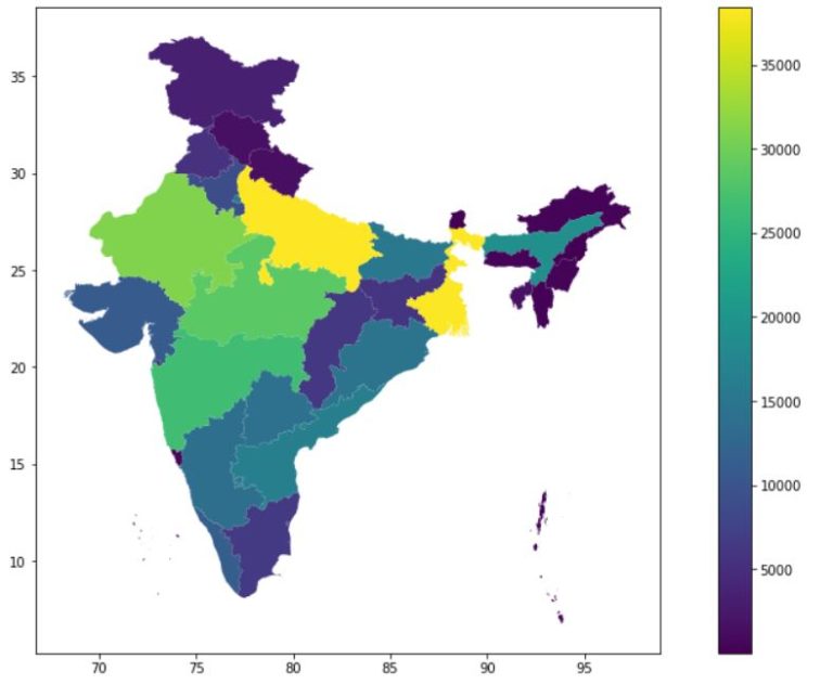 Visualizing Crime against Women in India on a Map in Python