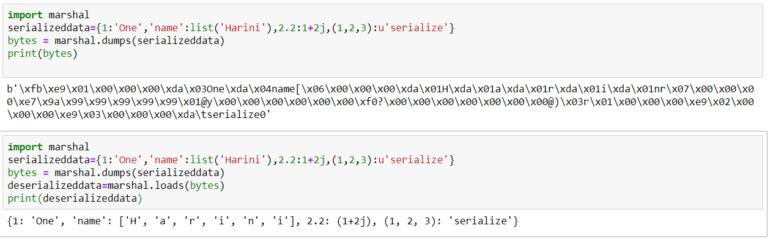 Internal Python Object Serialization using marshal - CodeSpeedy