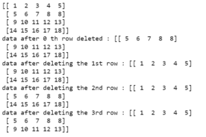 Delete a row from a NumPy matrix in Python - CodeSpeedy