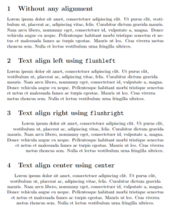 Text alignment (left, right, center, and justify) in LaTeX - CodeSpeedy