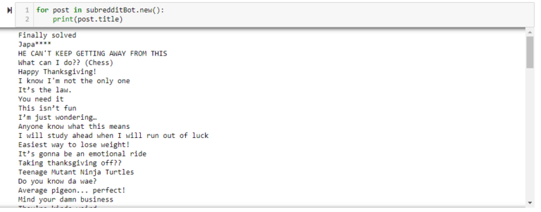 Extract posts from any subreddit in Python using PRAW - CodeSpeedy
