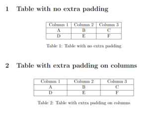Add padding to columns and rows in a table in LaTeX - CodeSpeedy
