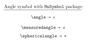 Angle symbol (∠, ∟, ∡, ∢) in LaTeX - CodeSpeedy
