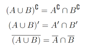 Set complement symbol (Aᶜ, A′, Ā) in LaTeX - CodeSpeedy