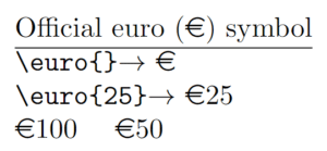 Official euro (€) symbol in LaTeX - CodeSpeedy