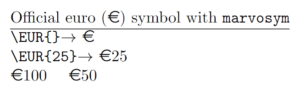 Official euro (€) symbol in LaTeX - CodeSpeedy