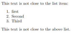 Set or remove vertical space of lists in LaTeX - CodeSpeedy