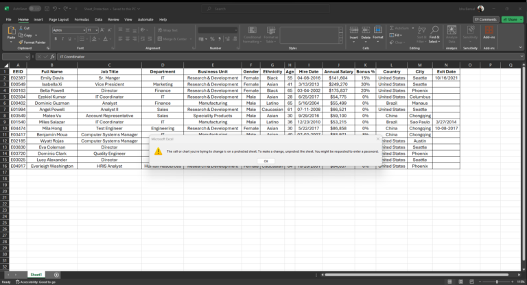How to Lock cells in OpenPyXL Python - CodeSpeedy