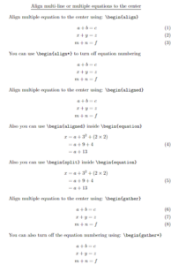 Align equation to the center in LaTeX - CodeSpeedy