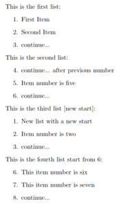 How to change enumerate list starting number in LaTeX? - CodeSpeedy