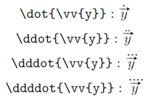 Dot derivative (v̇) in LaTeX - CodeSpeedy