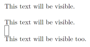 Create an invisible character or text in LaTeX - CodeSpeedy