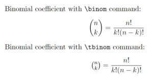 How to write binomial coefficient in LaTeX? - CodeSpeedy