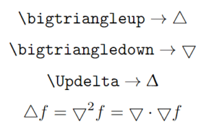 Laplacian operator (∇², ∇·∇, Δ) in LaTeX - CodeSpeedy