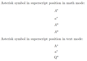 Asterisk (*) symbol in LaTeX - CodeSpeedy
