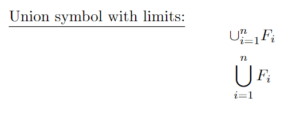 Union symbol (∪) in LaTeX - CodeSpeedy