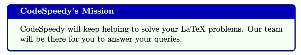 Draw box with tcolorbox in LaTeX - with alignment - CodeSpeedy