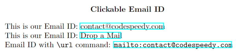 How to add clickable links (Hyperlinks) in LaTeX? - CodeSpeedy