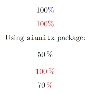 Print the percent (%) symbol in LaTeX - CodeSpeedy