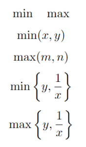 Mathematical functions: min, max and argmin, agrmax in LaTeX - CodeSpeedy