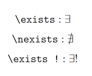 Exist (∃), not exist (∄), and Only one exists (∃!) symbol in LaTeX - CodeSpeedy