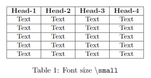 How to change table font size in LaTeX? - CodeSpeedy