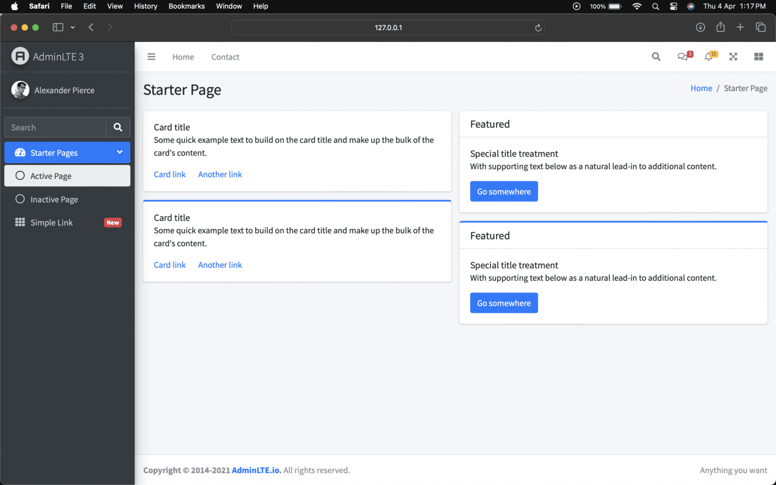 How to use AdminLTE in Django - CodeSpeedy
