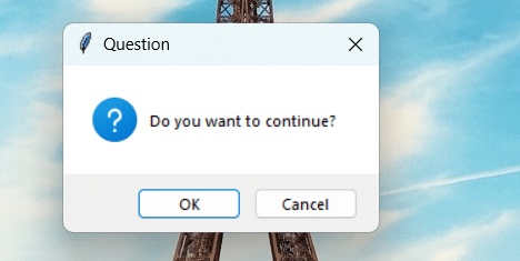 Types of message box in Tkinter Python with examples - CodeSpeedy