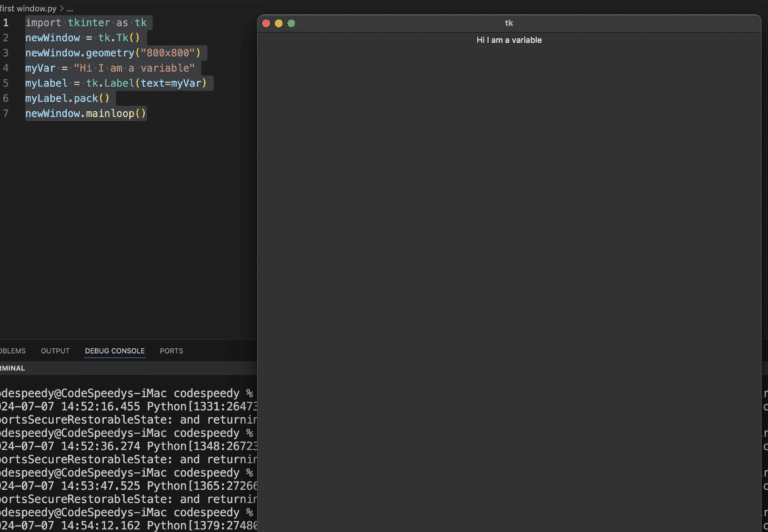 How to set Tkinter Label text through variables - CodeSpeedy