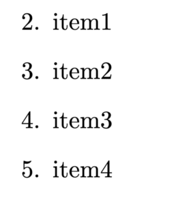 Start an enumerate list at 2 instead of 1 in LaTeX - CodeSpeedy