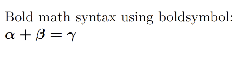 Bold math symbols in LaTeX math mode - CodeSpeedy